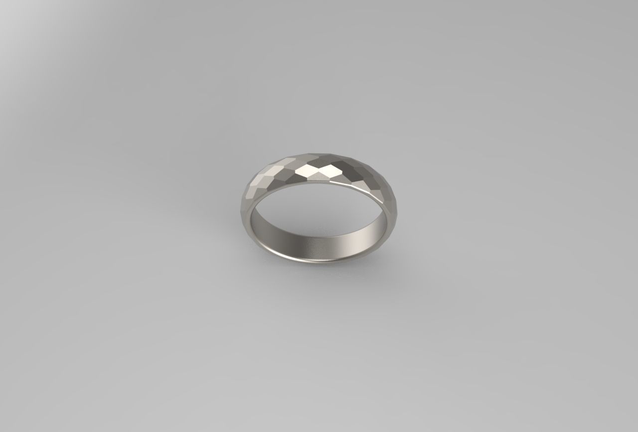WEDDING RING FACETS 3D model 3D printable | CGTrader
