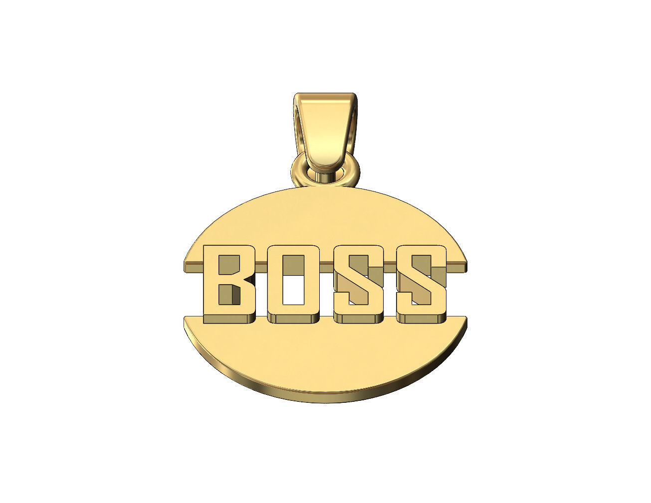 Boss split round pendant with bail 3D model 3D printable | CGTrader