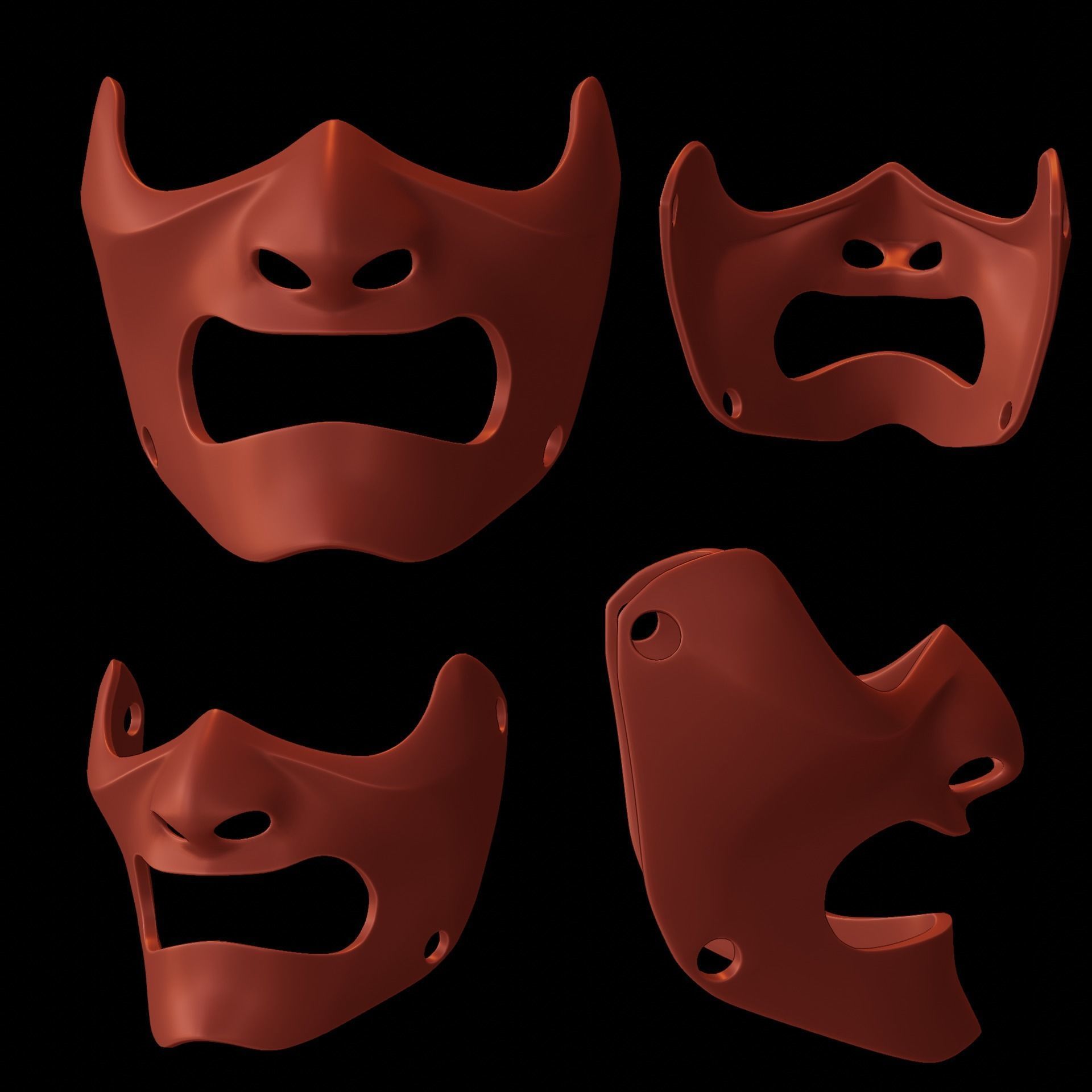 Samurai Mask 3D model 3D printable | CGTrader