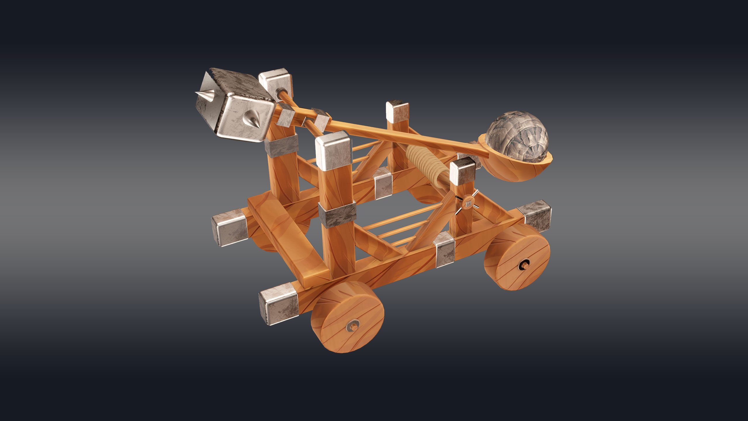 Medieval Catapult 3D model animated rigged | CGTrader