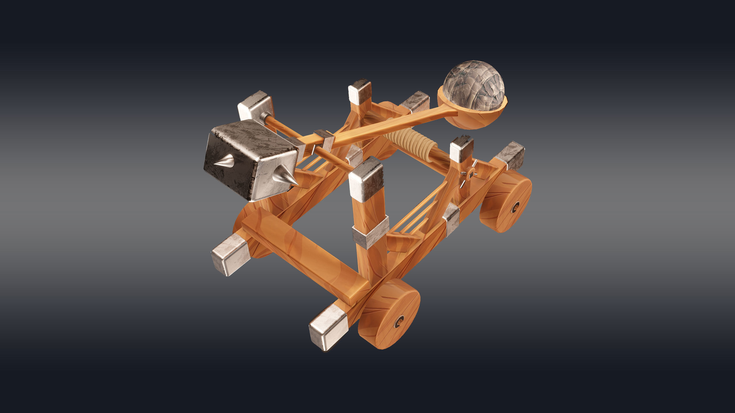 Medieval Catapult 3D model animated rigged | CGTrader