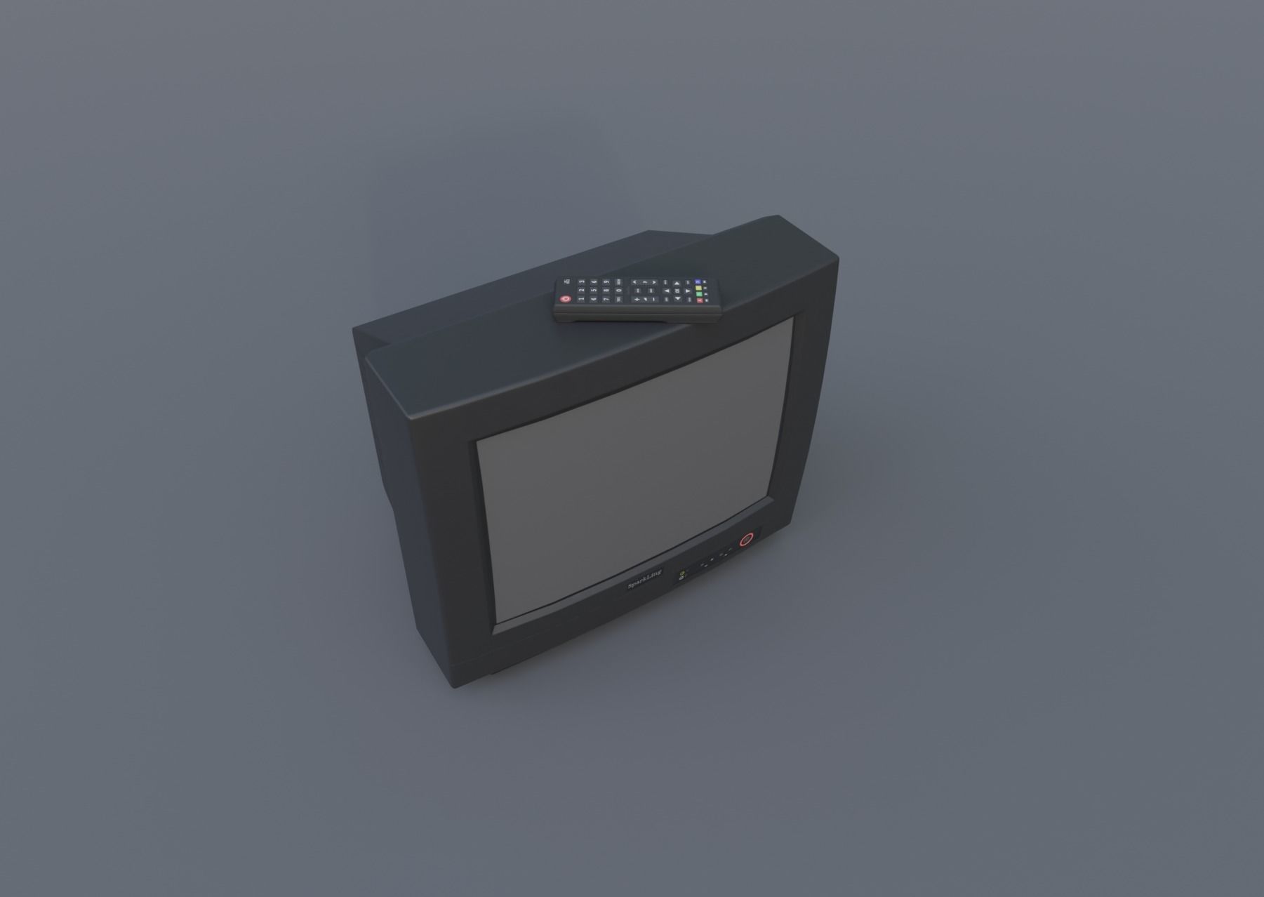 3D model TV from the 90s Retro TV with remote control VR / AR / low ...