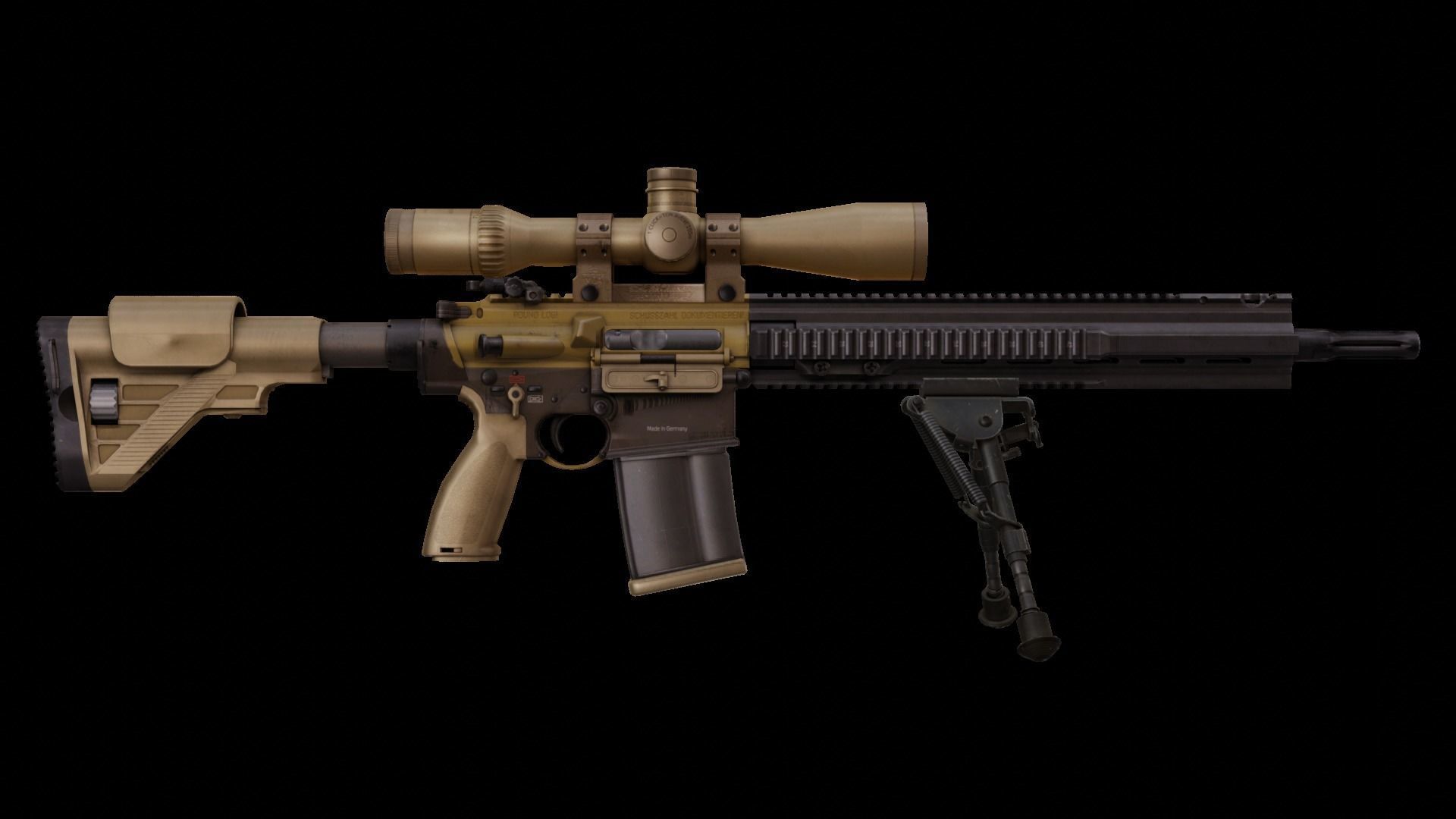 3D model High-Quality 3D Model of G28 Precision Rifle VR / AR / low ...