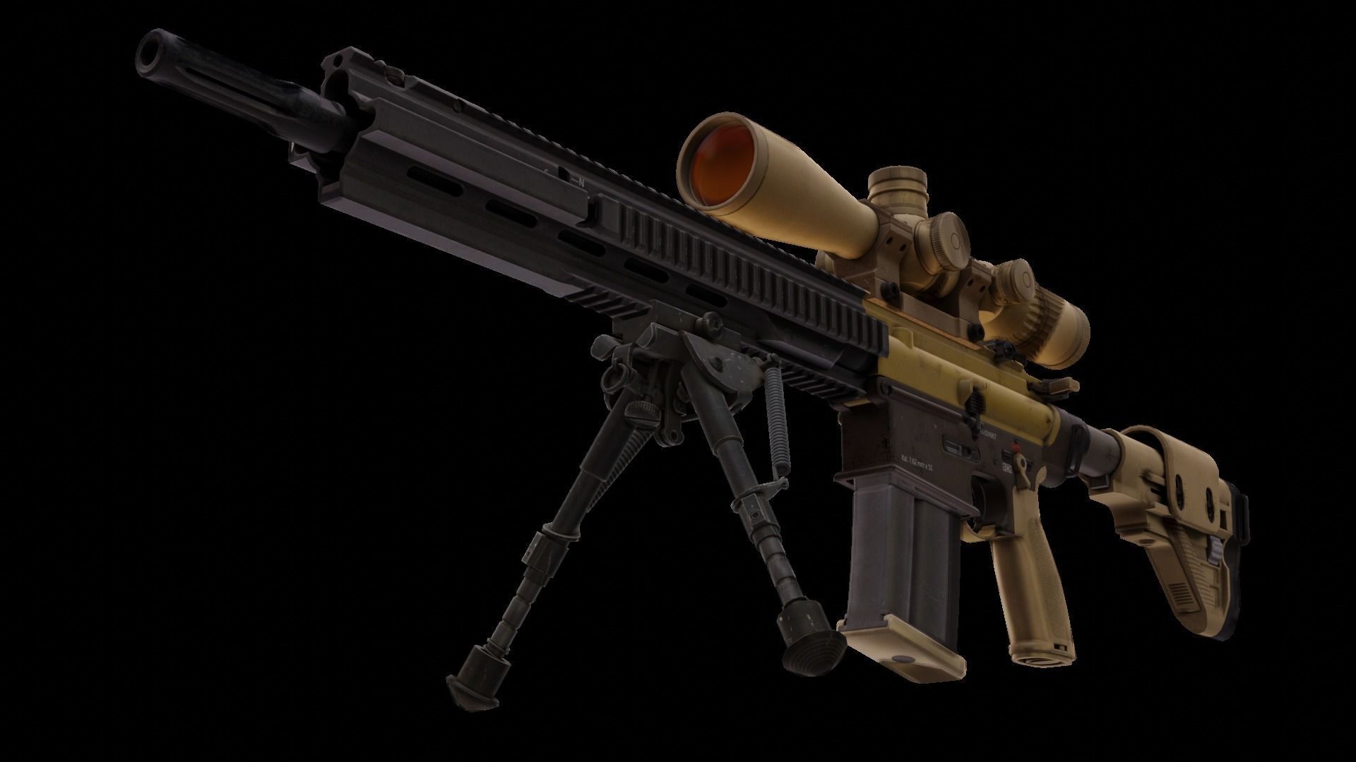 3D model High-Quality 3D Model of G28 Precision Rifle VR / AR / low ...