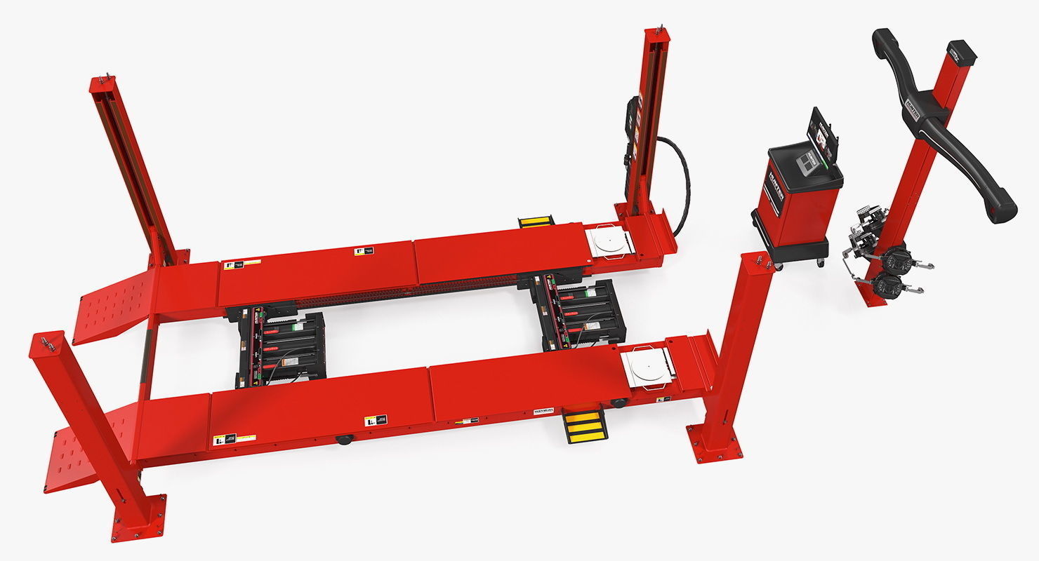 Hunter HawkEye Elite Wheel Aligner Car System with Lift 3D model | CGTrader