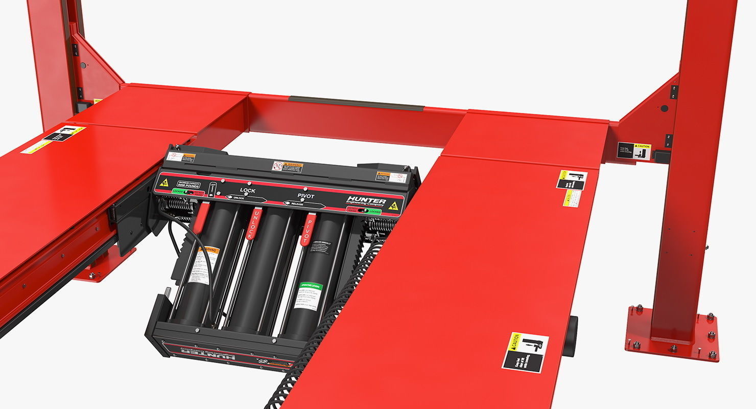 Hunter L451 4 Post Car Lift Rigged 3D model rigged | CGTrader