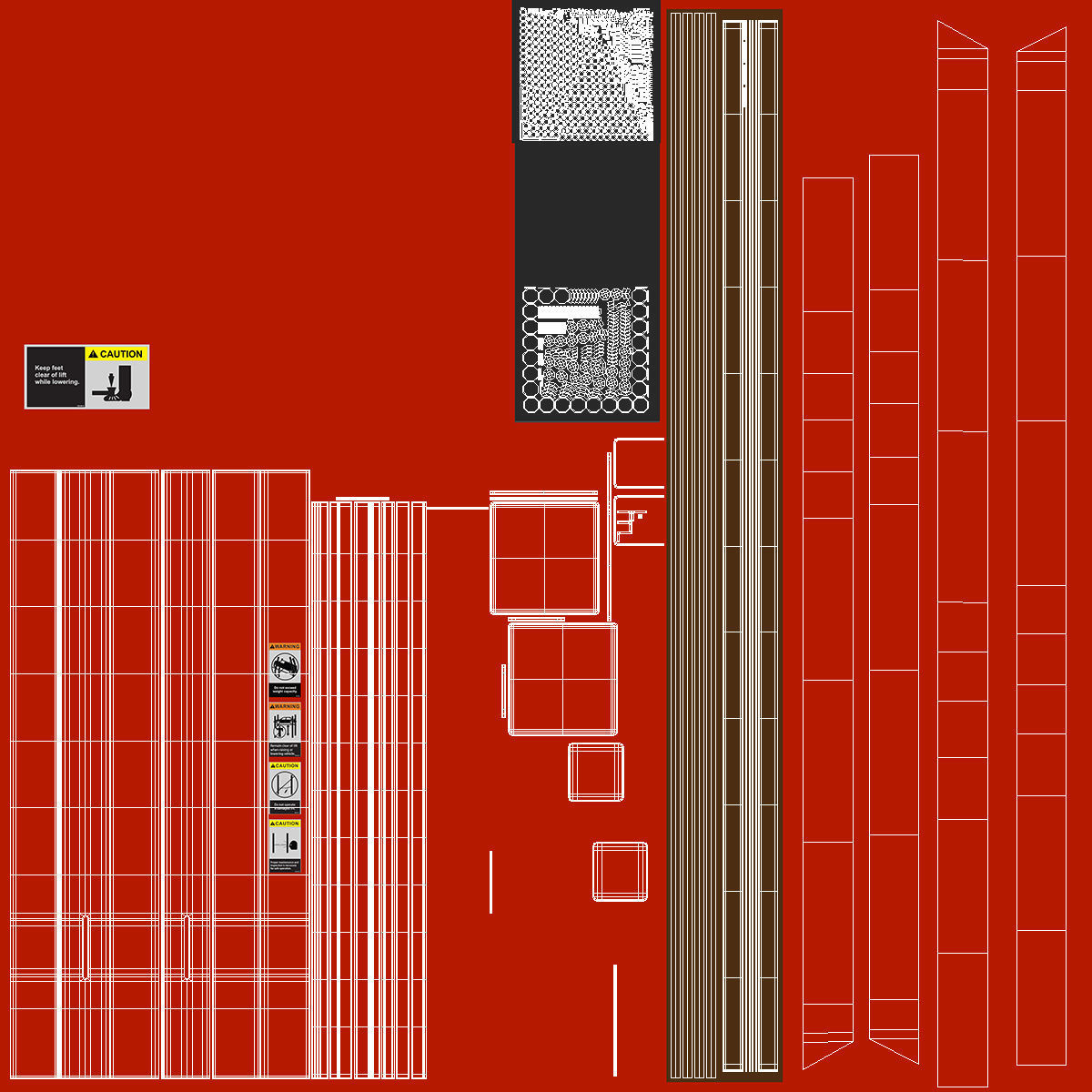 Hunter L451 4 Post Car Lift Rigged 3D model rigged | CGTrader