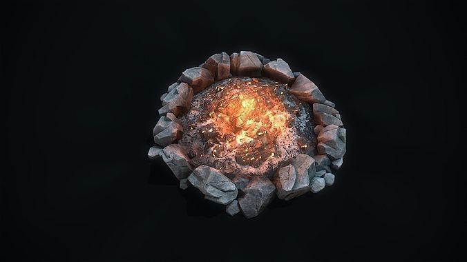 3D model Camping bonfire VR / AR / low-poly | CGTrader