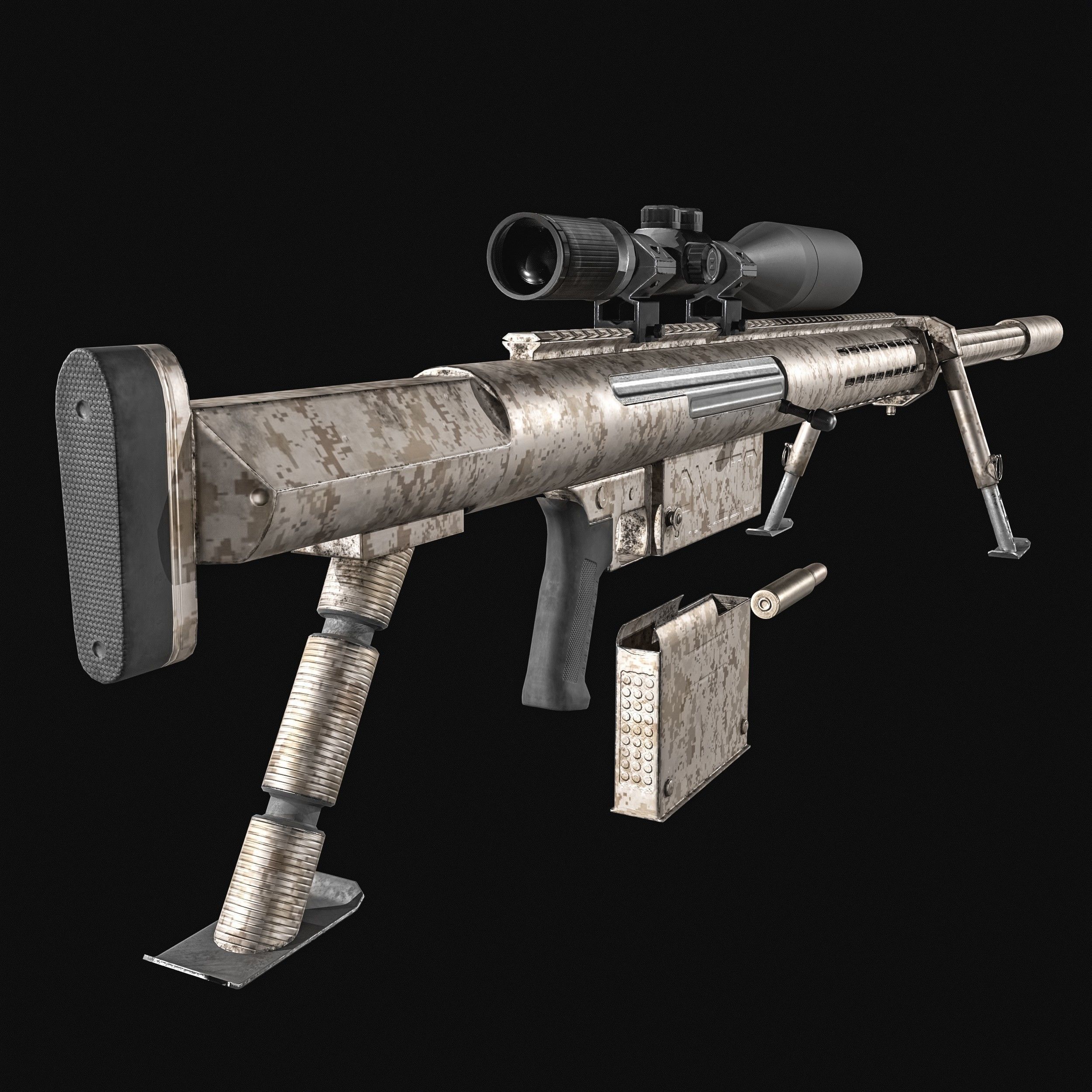 3D model Anzio 20mm Sniper rifle VR / AR / low-poly | CGTrader