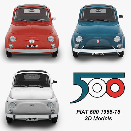 Fiat 500 1965-75 Italian Classic Car 3 Variants 3D model | CGTrader
