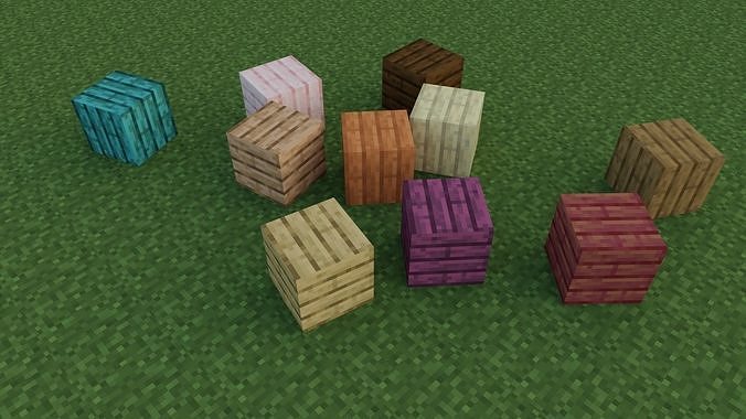 Minecraft All Wood Blocks High Quality 3D model | CGTrader
