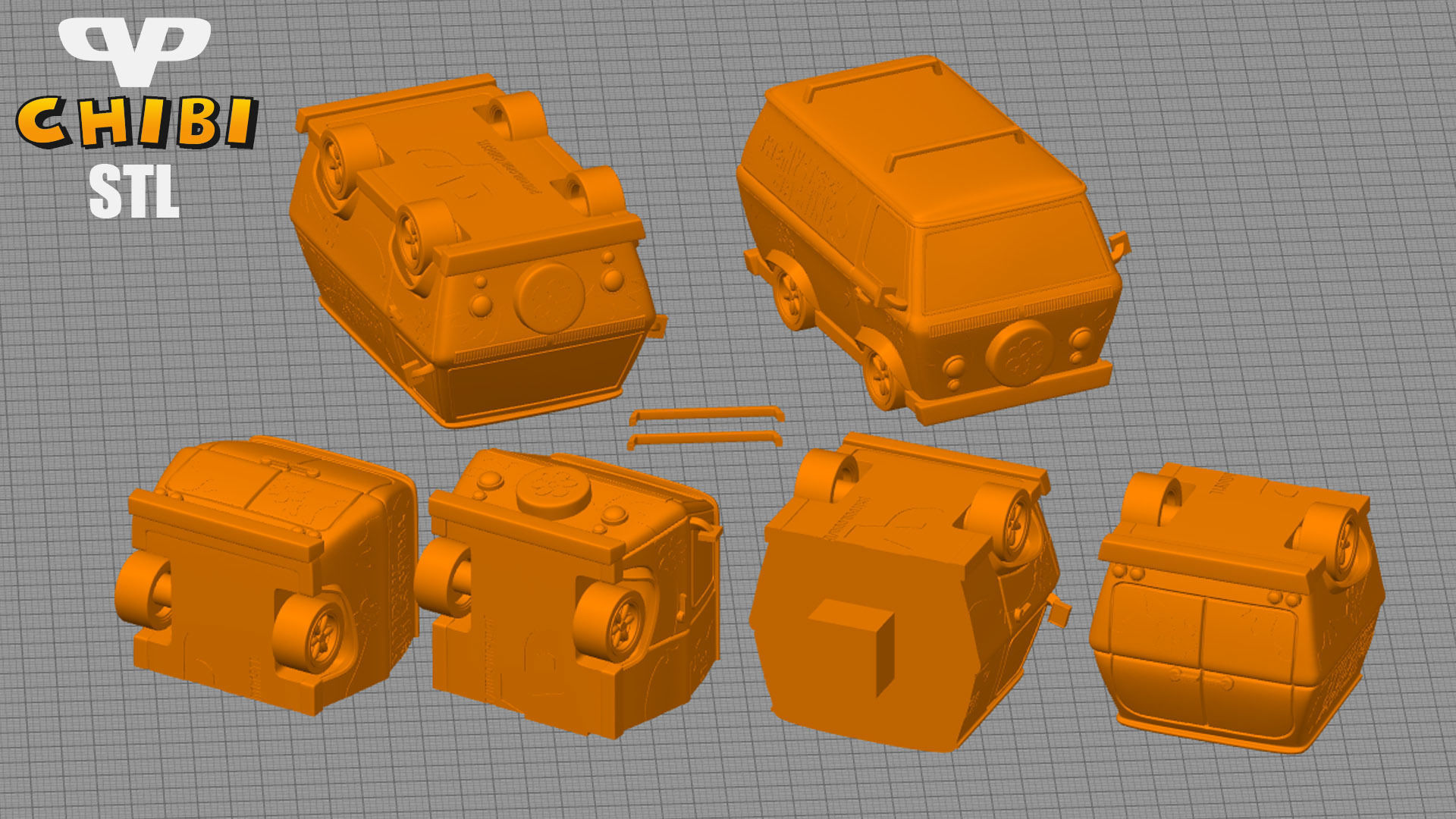 Mystery Machine STL for 3D Printing ChibiSTL 3DXM 3D model 3D printable ...