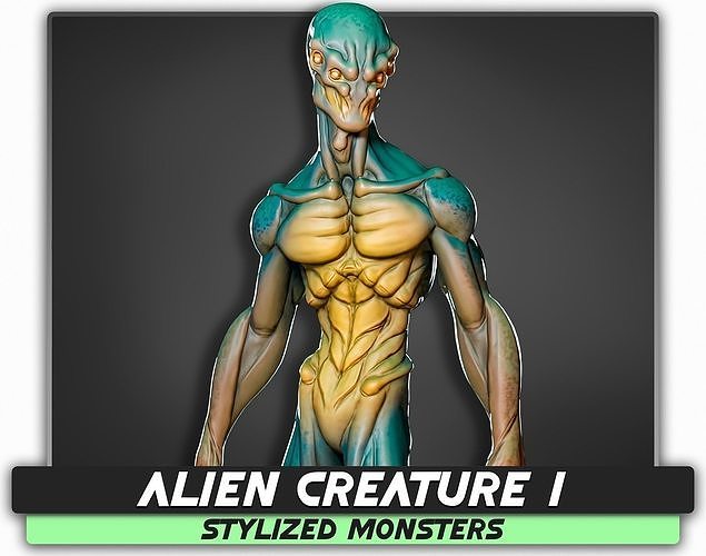 3D model Alien Creature 01 - Stylized Monsters Animation UFO Enemy - 14 ...