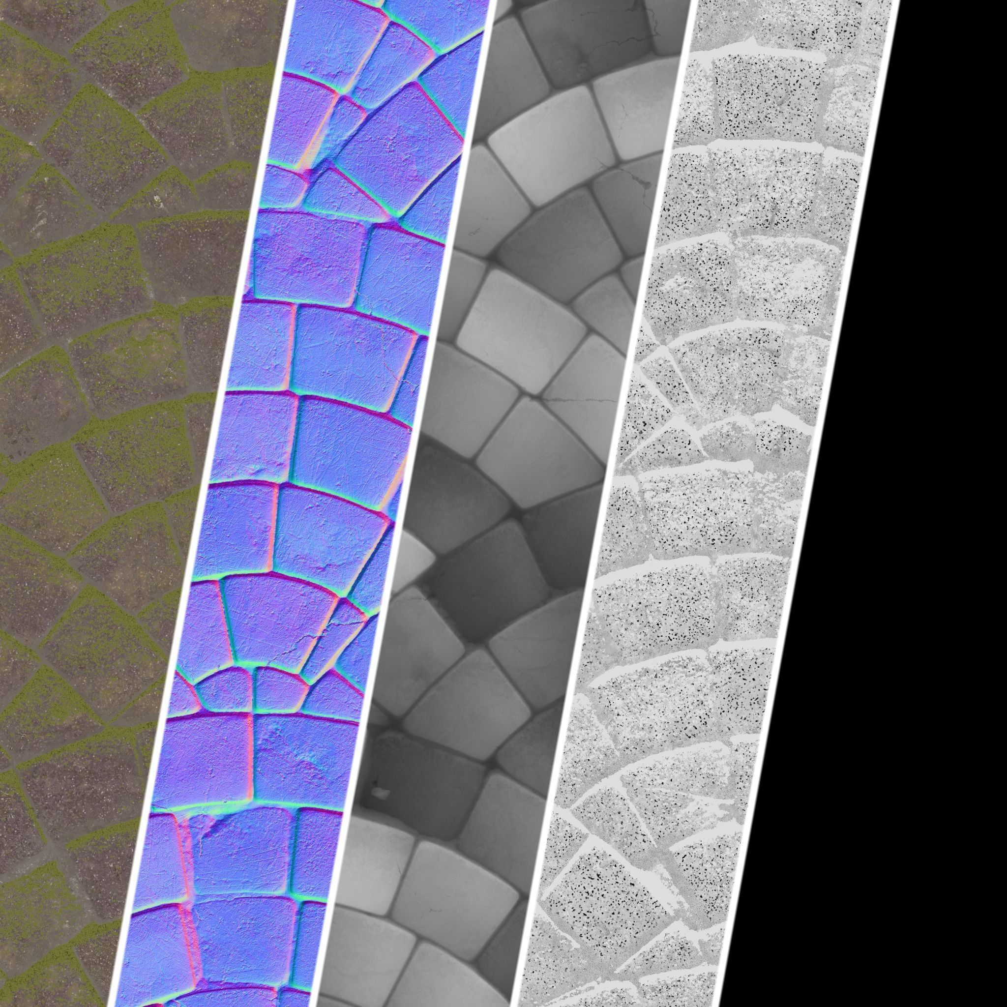 Texture Pavement Materials 77- Stone Paving Mossy Sbsar Pbr 4k Seamless ...