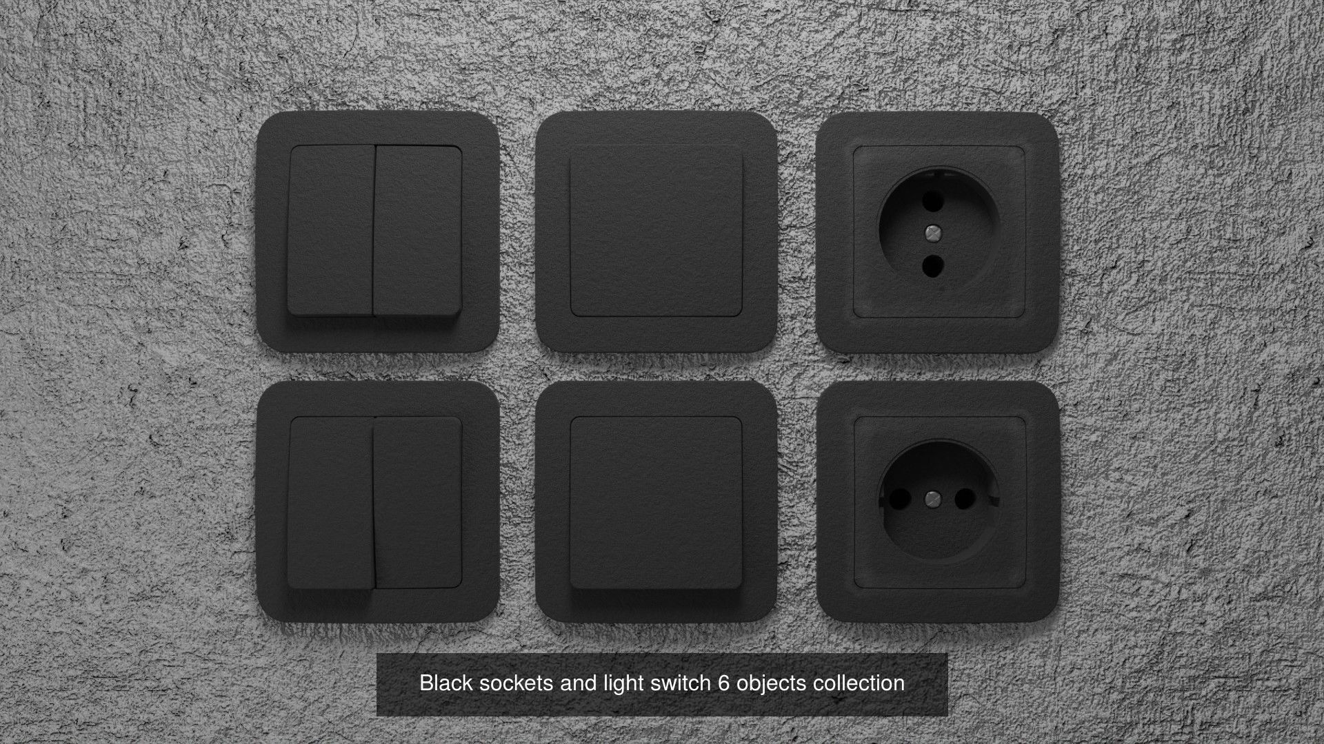3D Model Collection Sockets and light switches 6 models PBR VR / AR / low-poly | CGTrader