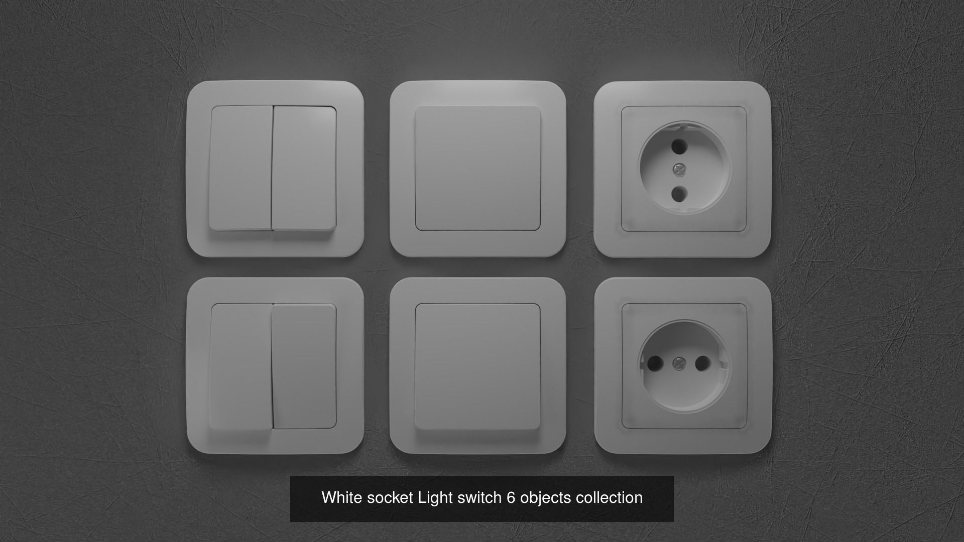 3D Model Collection Sockets and light switches 6 models PBR VR / AR / low-poly | CGTrader