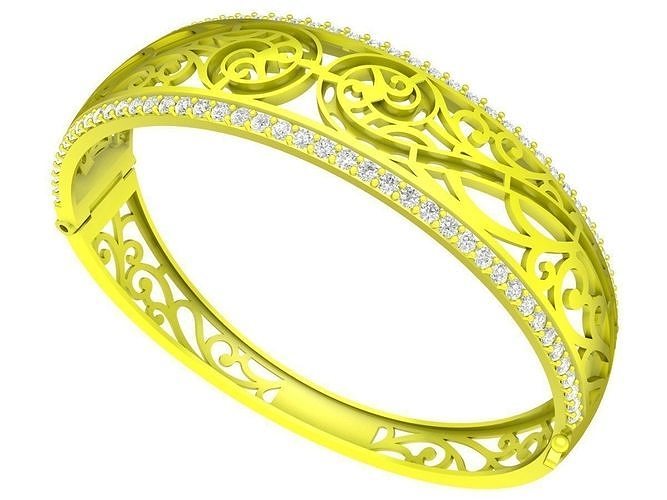 6333 Art Diamond Bangle 3D model 3D printable | CGTrader