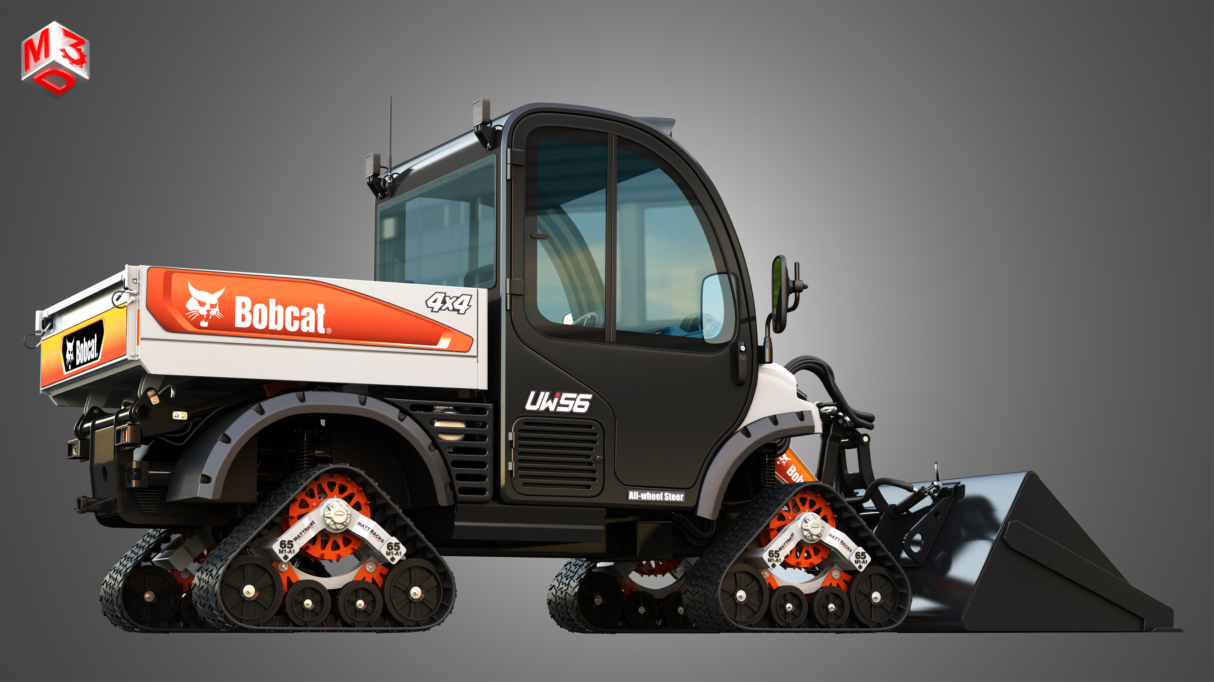 UW56 - Toolcat Quad Tracks - Utility Work Machine - Bucket 3D model ...