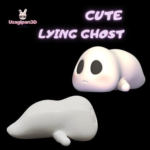 Cute Lying Ghost 3D model 3D printable | CGTrader