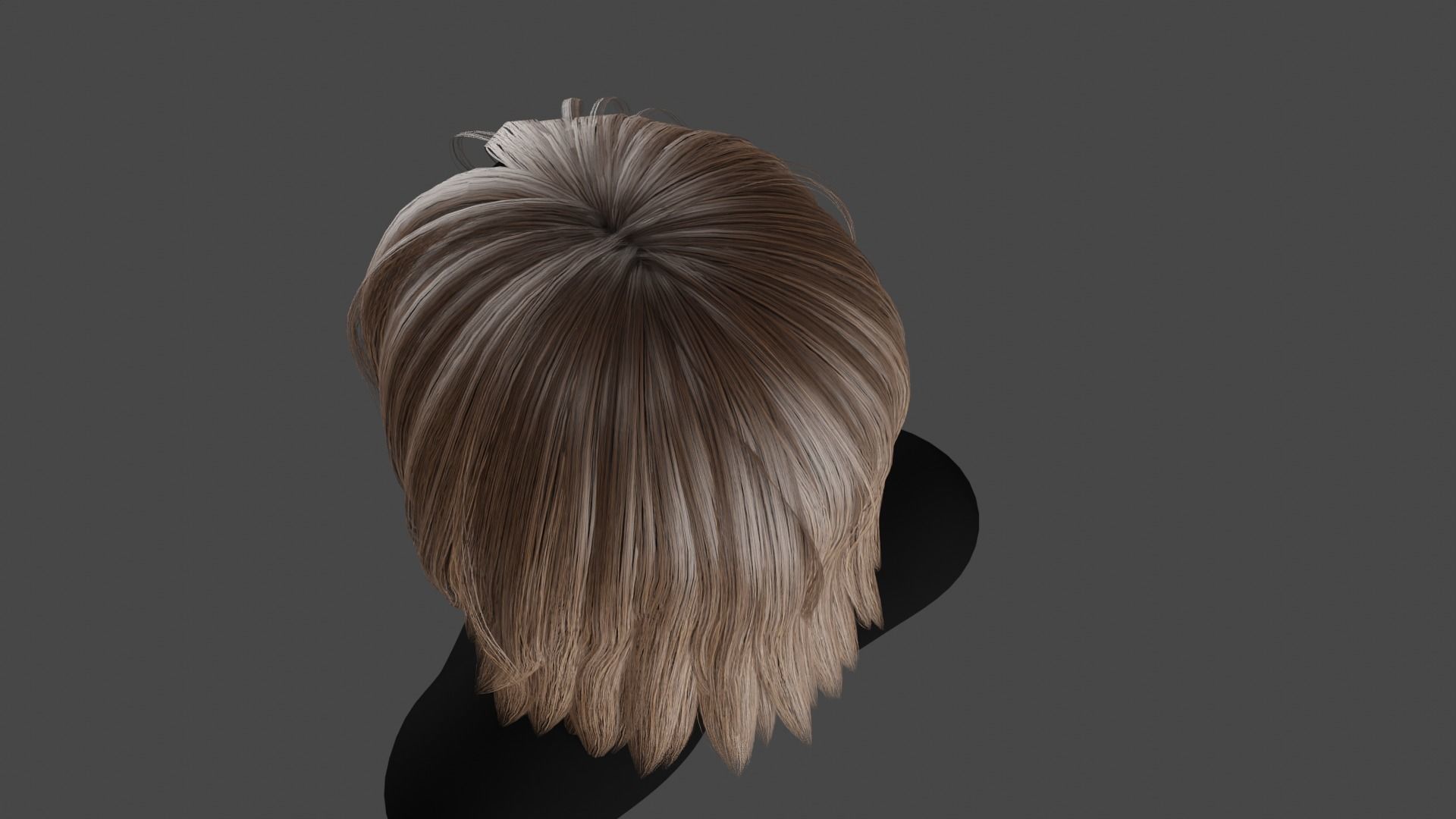 3D model Hairstyle long II Real-Time Hairstyle for Games VR / AR / low ...