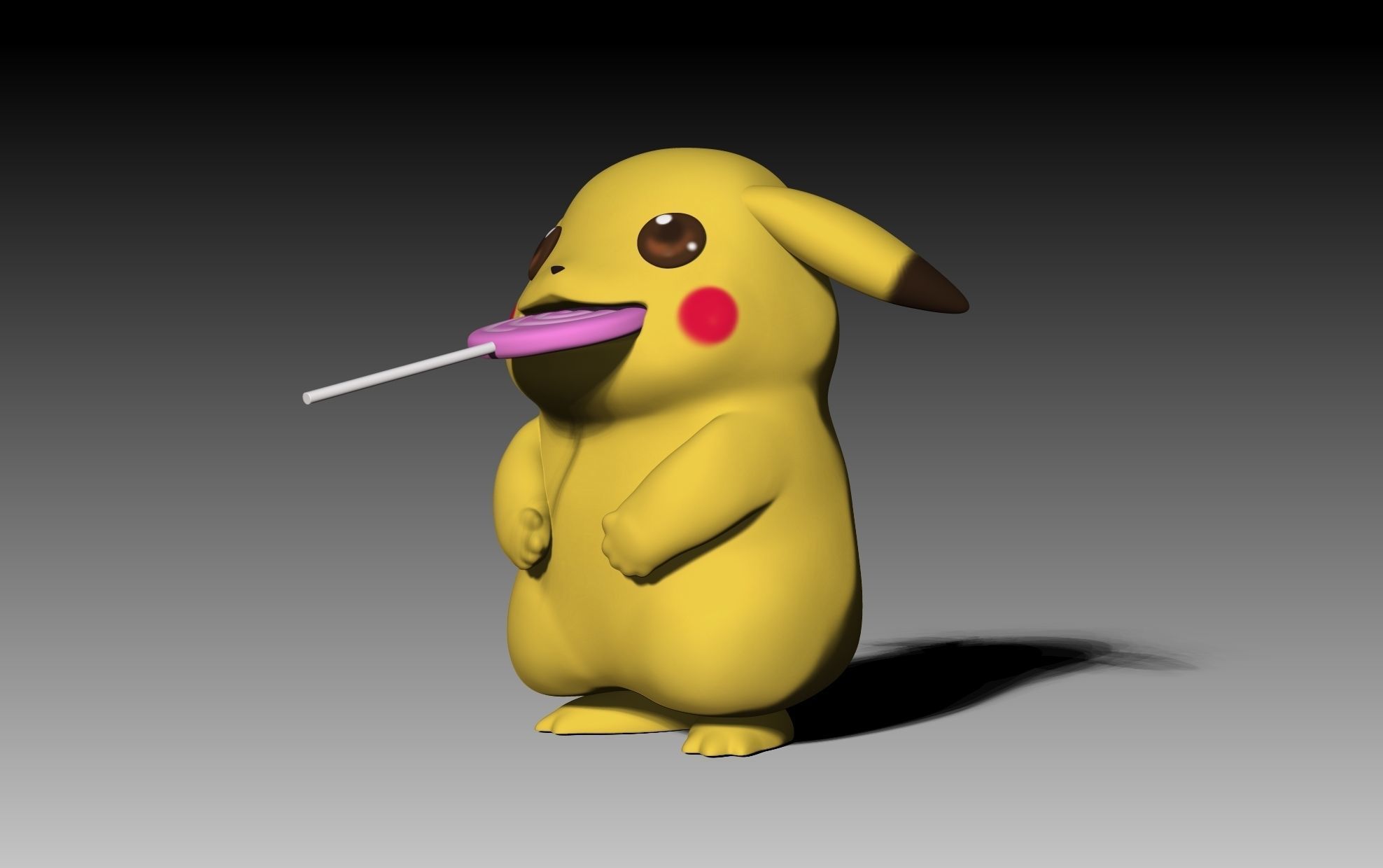 Pikachu with Lollipop Pokemon 3D model 3D printable | CGTrader