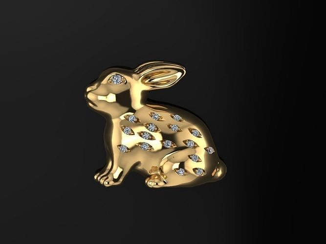 Rabbit Diamond Pendant 3D model 3D printable | CGTrader