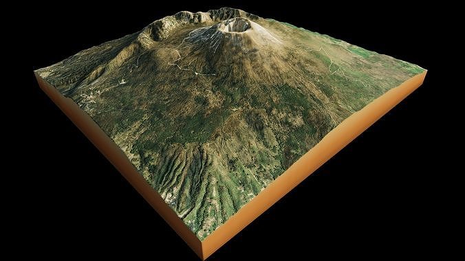 3D model Mount Vesuvius 3d Terrain model VR / AR / low-poly | CGTrader