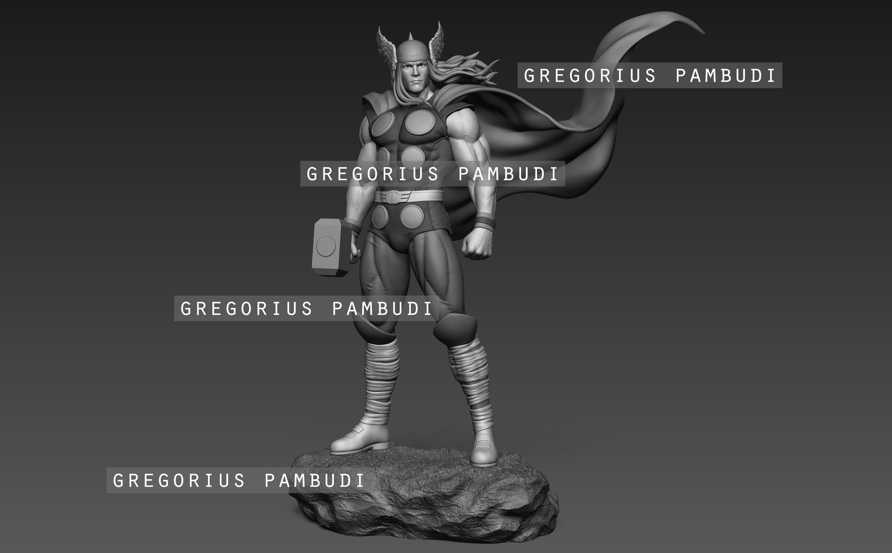 Thor Fan Art Statue 3D Printable 3D model 3D printable | CGTrader