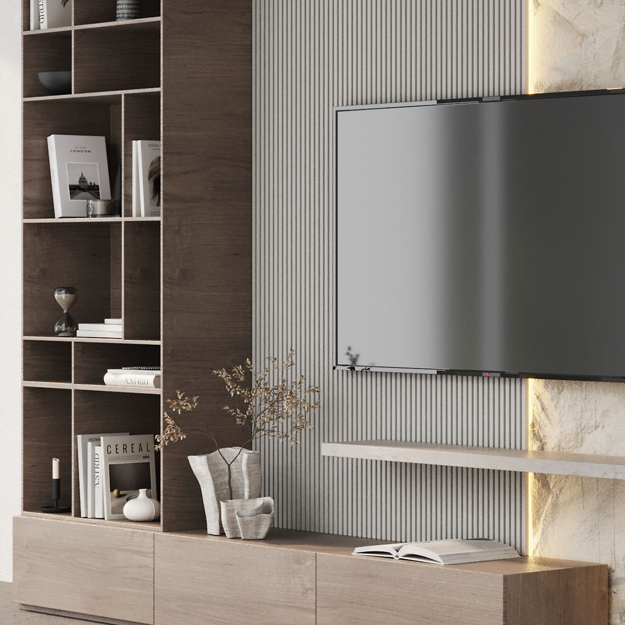 TV wall decor set1 3D model | CGTrader