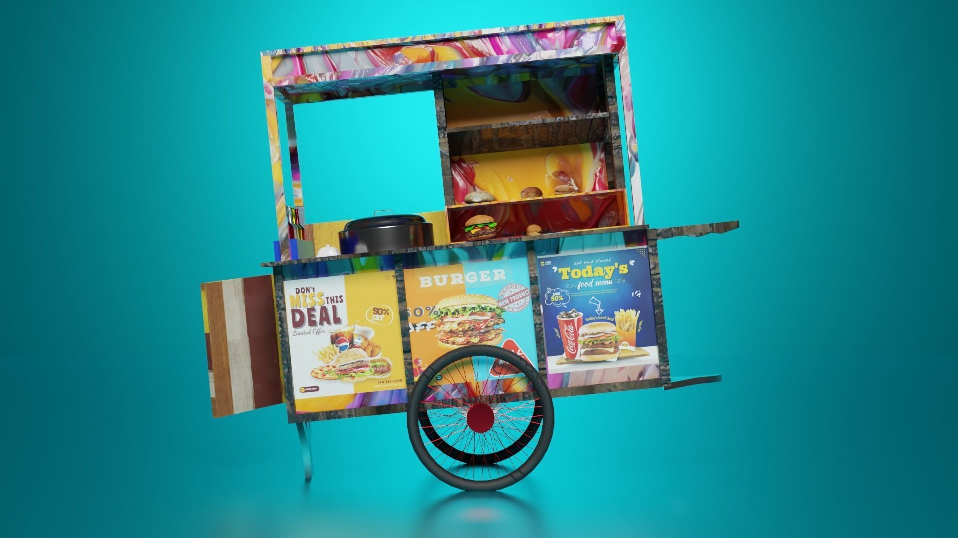 3D model A fast food street food truck ready for games and movies VR ...