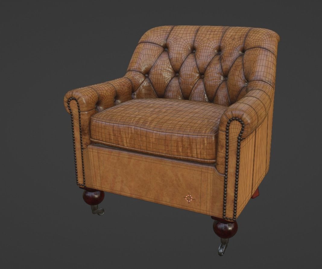 Todd Tufted Club Chair 3D model | CGTrader