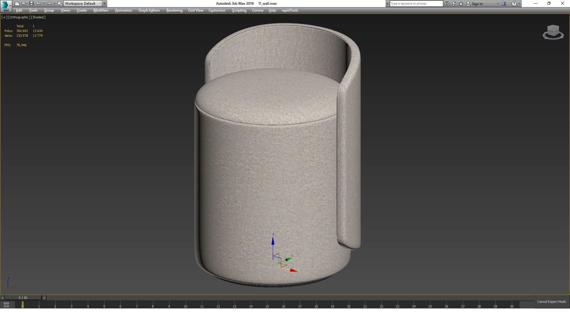 Round vanity stool by Litfad 3D model | CGTrader