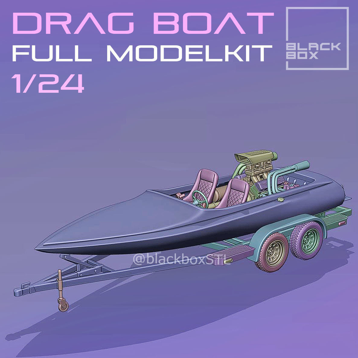 VINTAGE DRAG BOAT FULL MODELKIT 1-24TH 3D model 3D printable | CGTrader