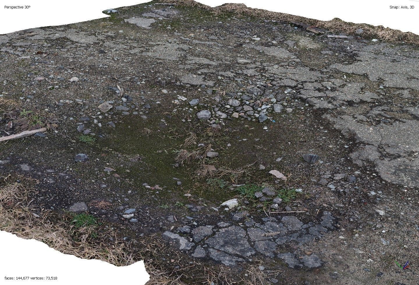 Three sections of asphalt with mortar pits 3D model | CGTrader
