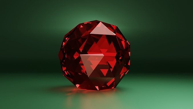 red crystal free 3D model animated | CGTrader