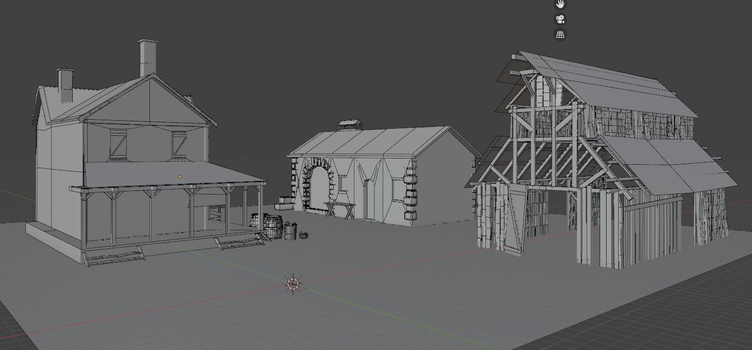 3D model Village Hut Shed Barn Model VR / AR / low-poly | CGTrader