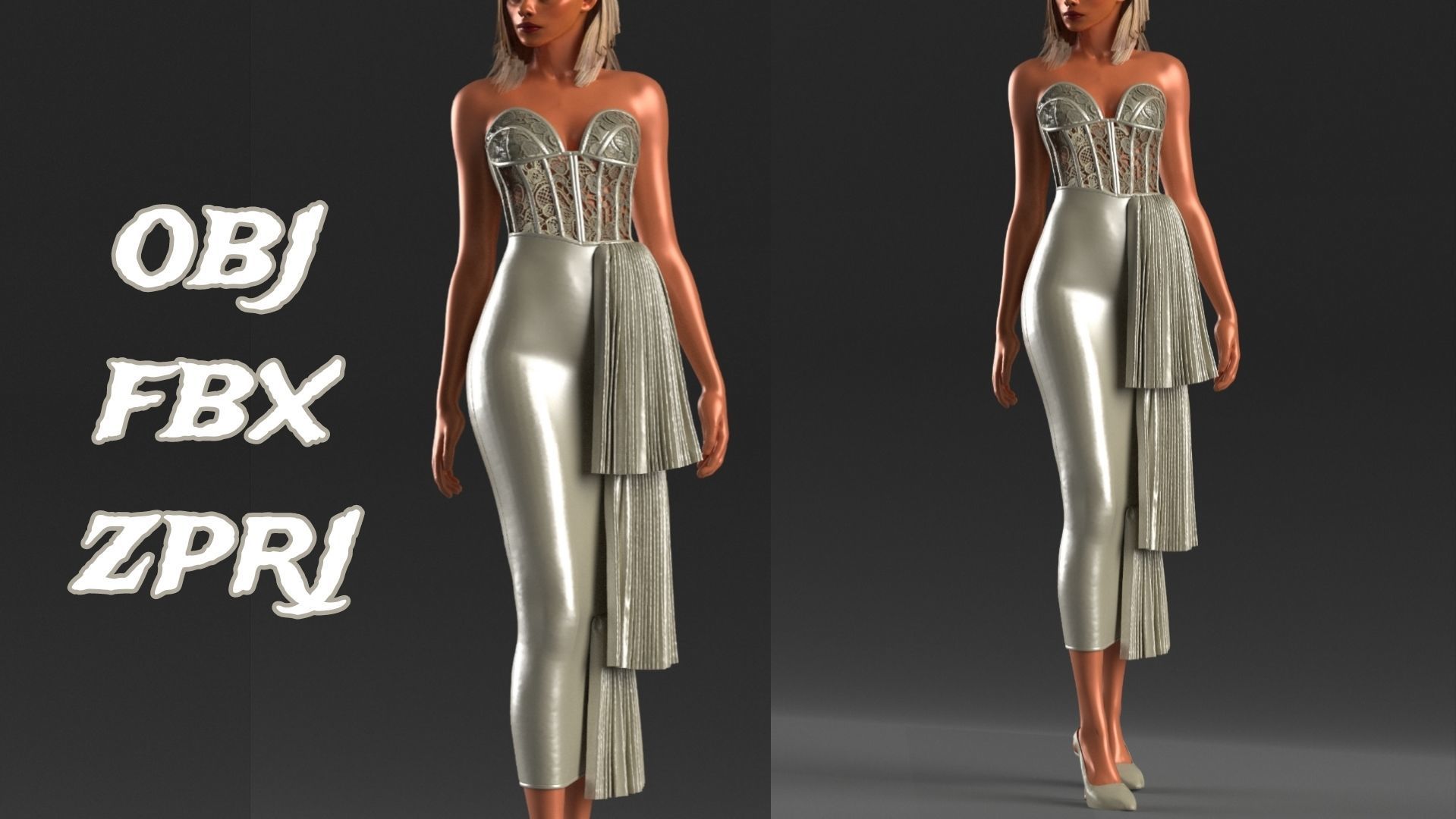 classy dress 3D model | CGTrader