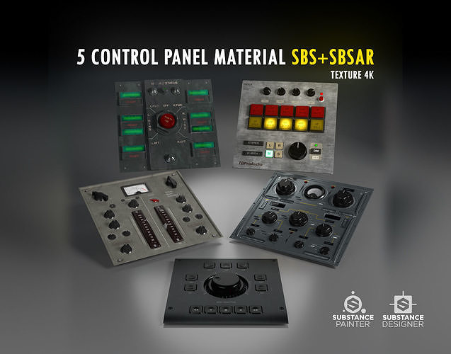Texture 5 Control Panel Material VR / AR / low-poly | CGTrader