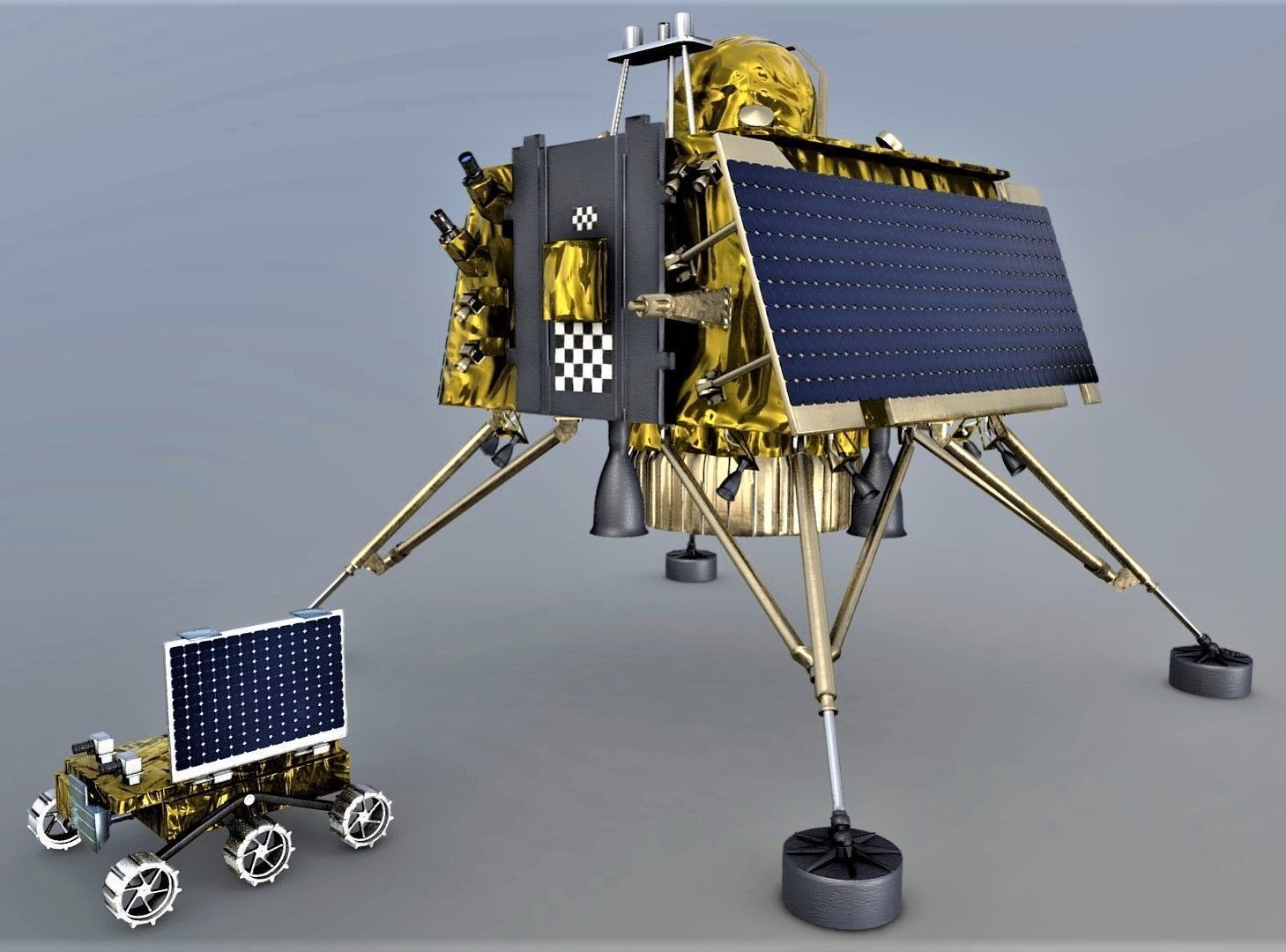 Vikram Chandrayan 3 - Chandrayaan and Moon rover 3D model | CGTrader