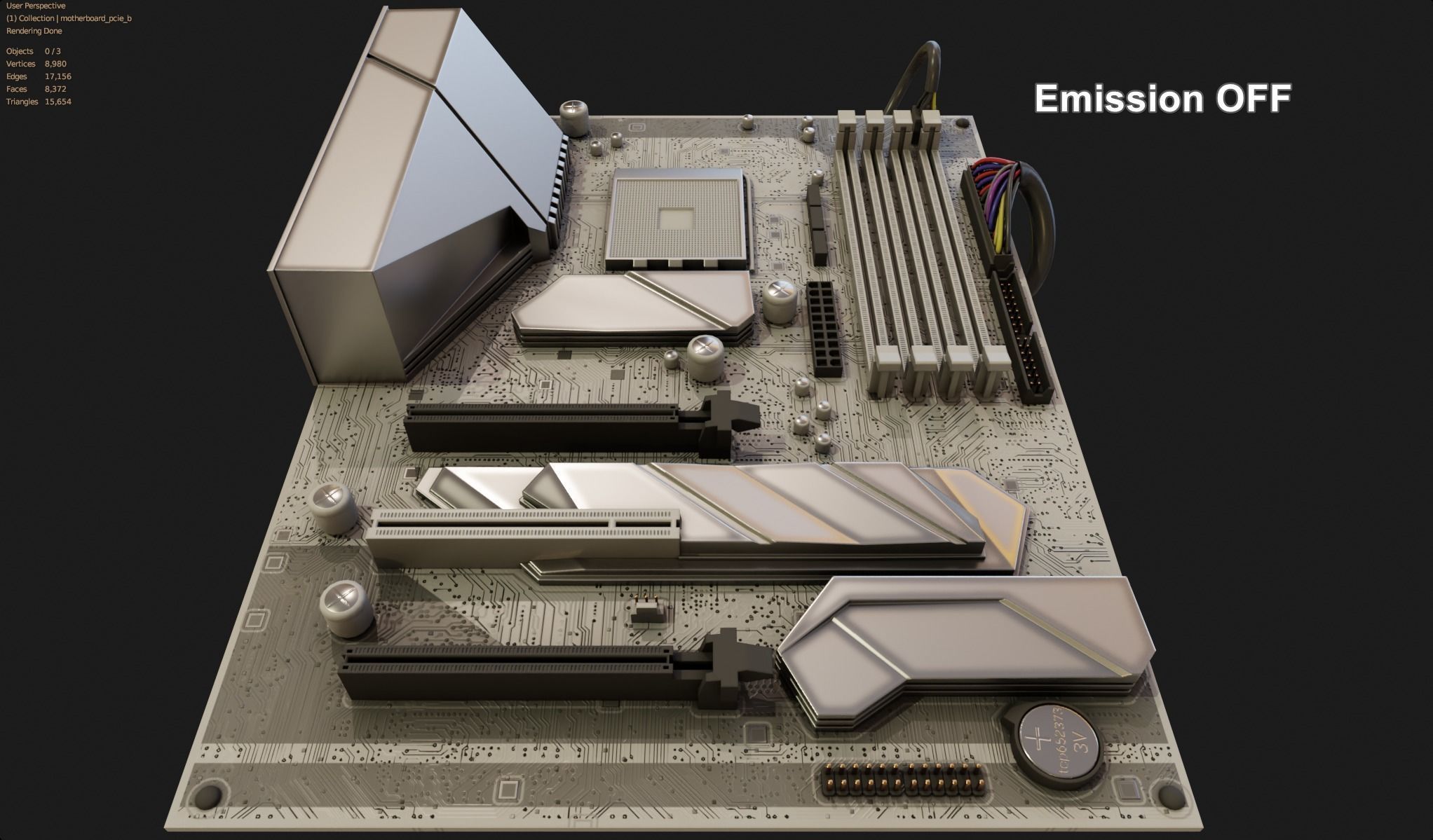 3D model motherboard rgb pc gaming gamer white style colorful rainbow ...