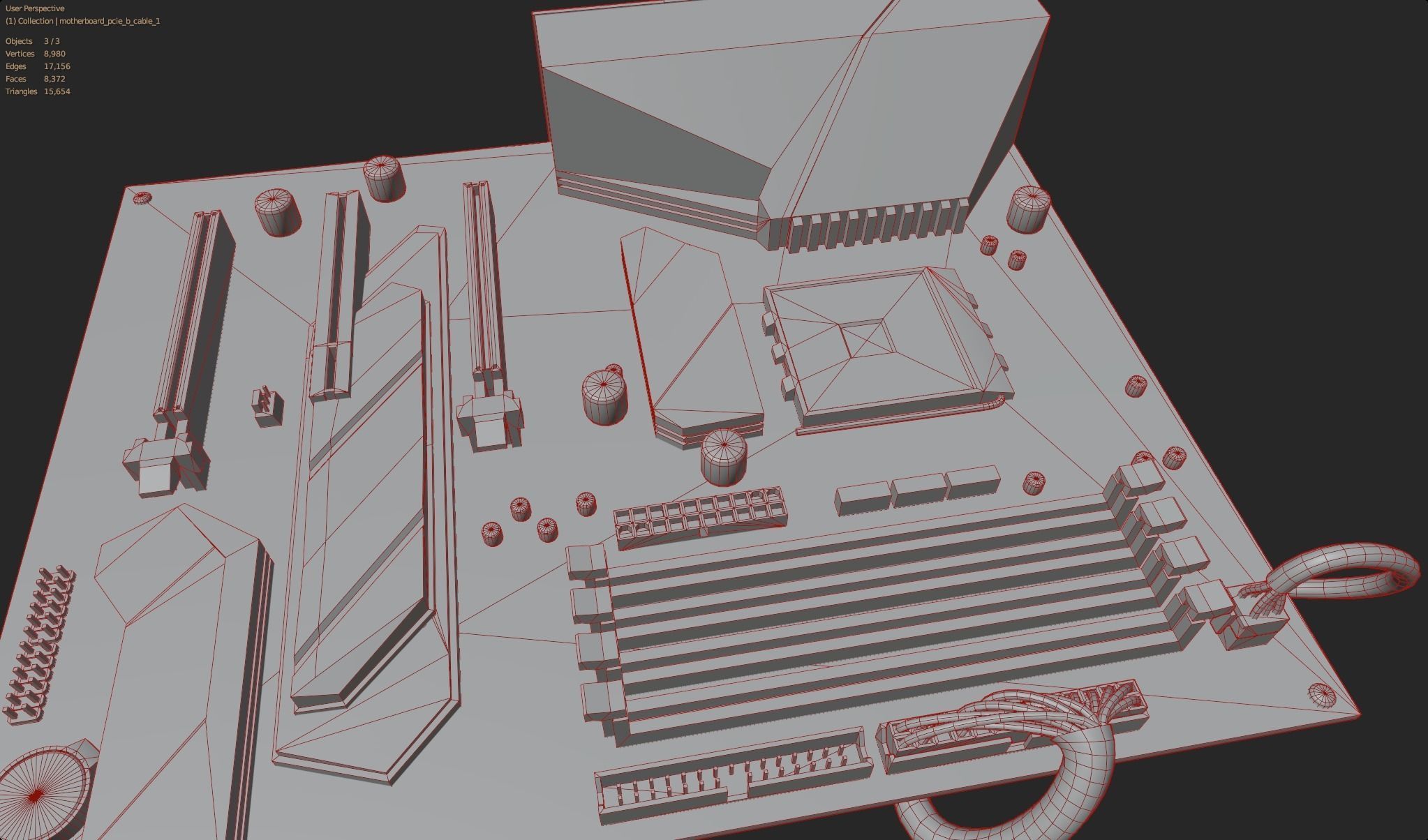 3D model motherboard rgb pc gaming gamer white style colorful rainbow ...