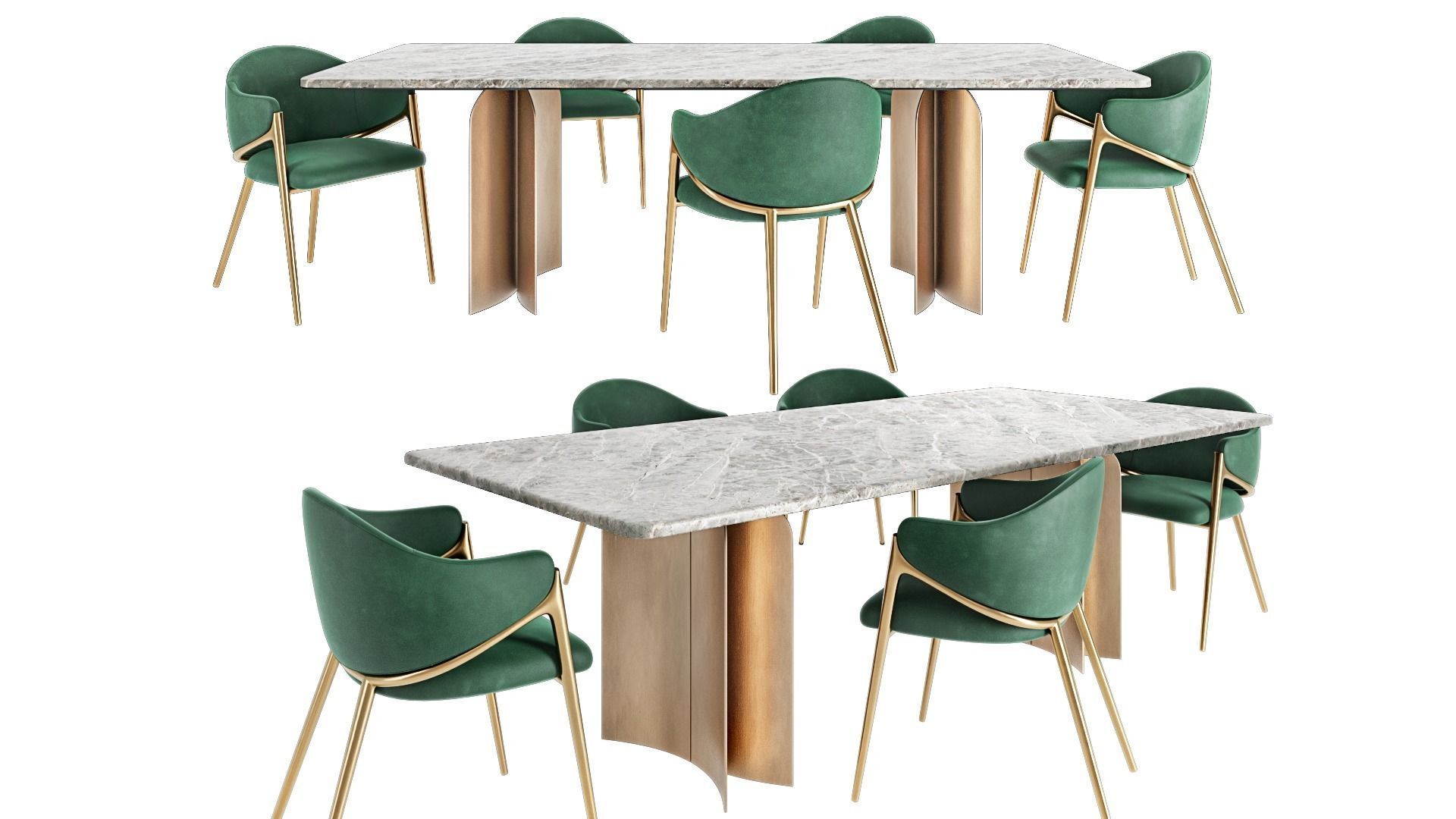 Bolgheri dining table and Casa Kay dining chair 3D model | CGTrader