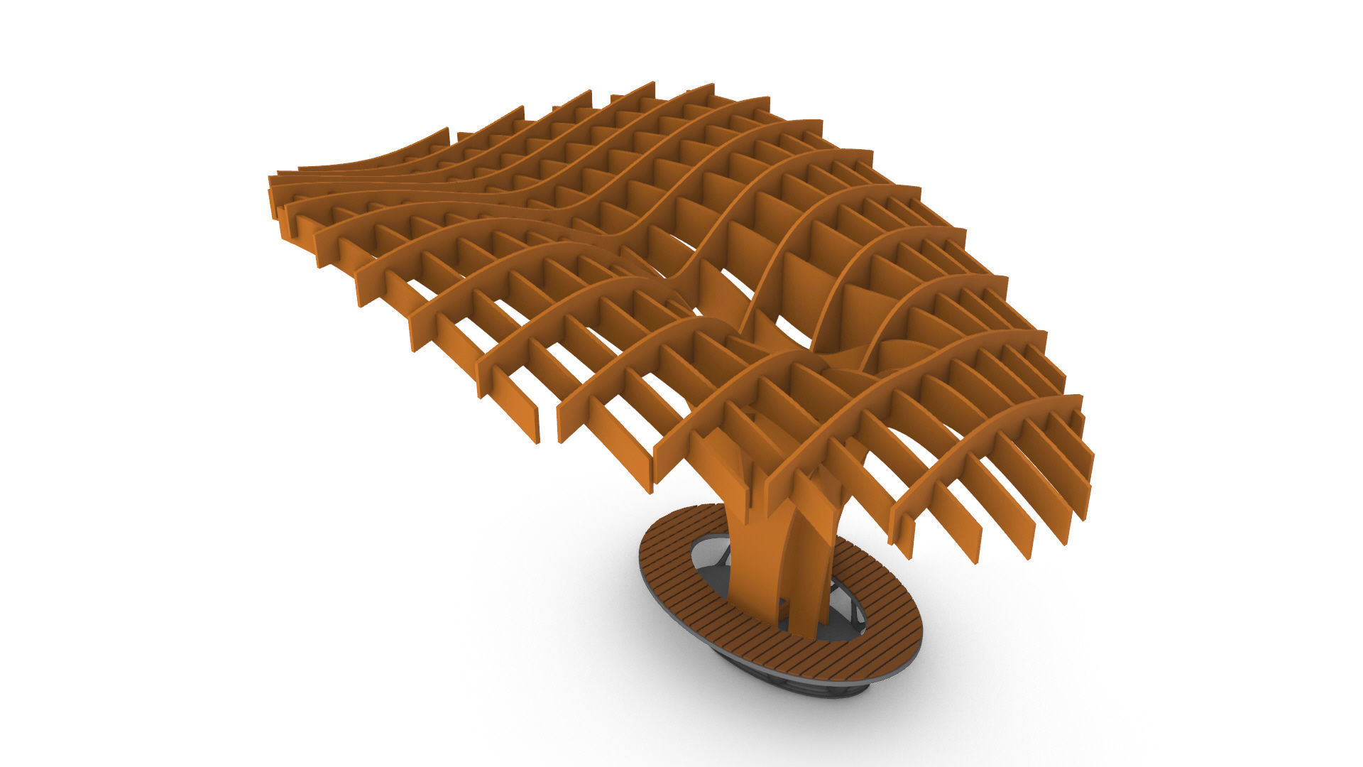 Cantilever Pergola Waffle Structure 3D model | CGTrader