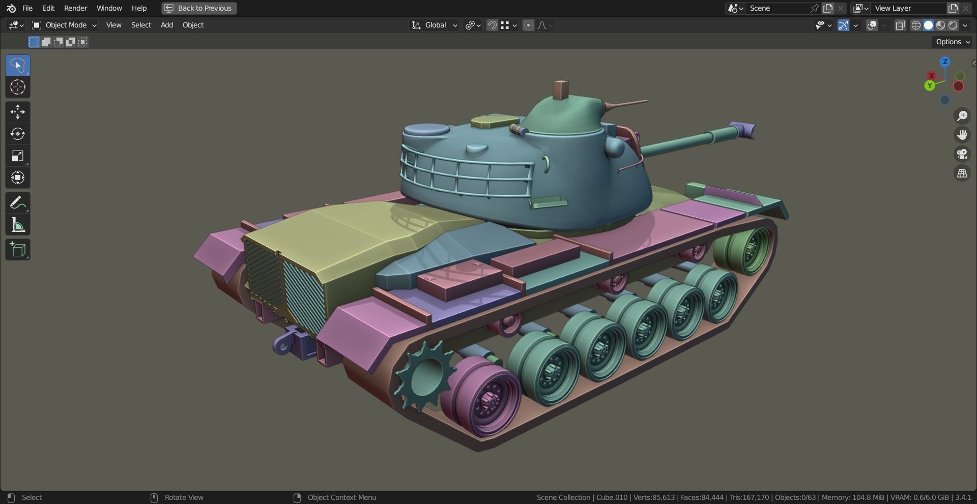 3D model M48 Patton TANK BASE MESH VR / AR / low-poly | CGTrader