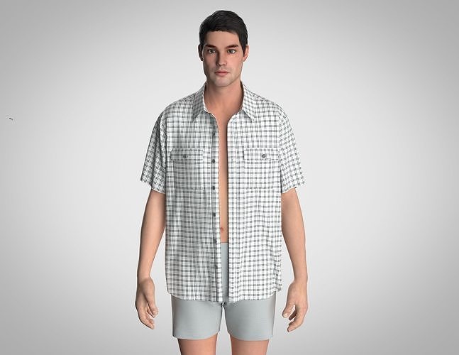 shirt for mens 3D model 3D printable animated | CGTrader