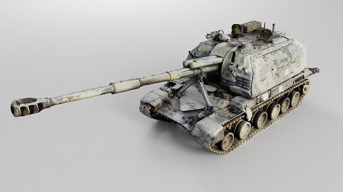 Destroyed 2S19 Msta 152 mm self-propelled howitzer M1990 3D model | CGTrader