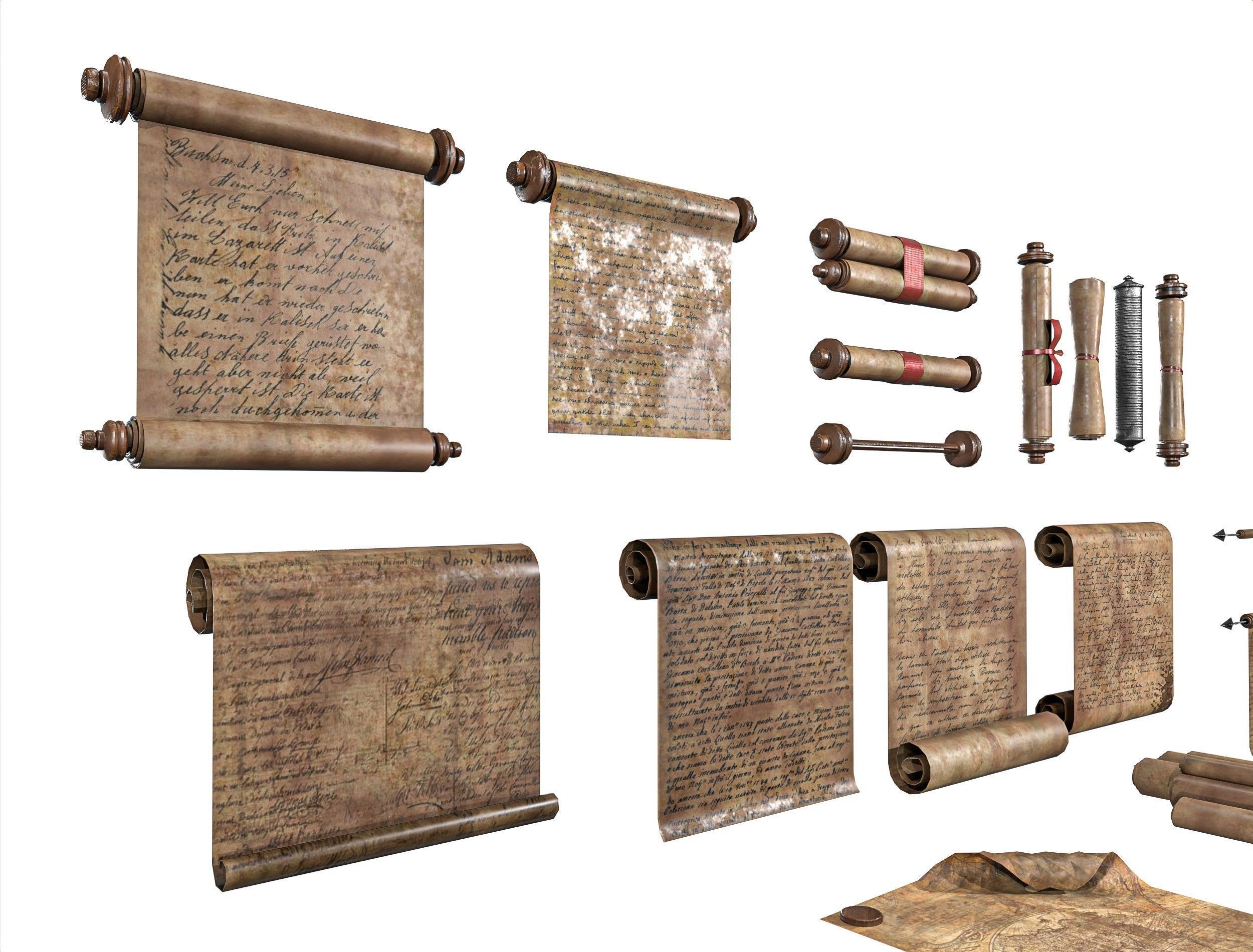 3D model Scrolls 20 Collection VR / AR / low-poly | CGTrader