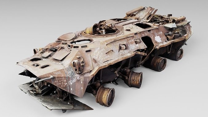 Destroyed BTR-80 wheeled amphibious armoured personnel carrier 3D model ...