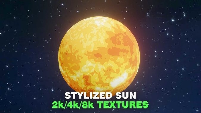 3D model Stylized Sun 3D Model 2k 4k 8k Textures VR / AR / low-poly ...