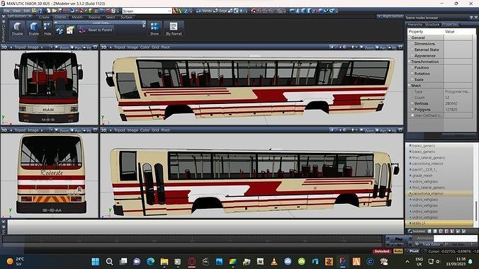 3D model Man Utic Fabor 1988 3D Rodoeste Bus VR AR low-poly 3d model VR ...